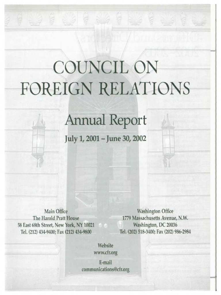 CFR Annual Report 2002 0 PDF | PDF | Chairman | American Enterprise ...