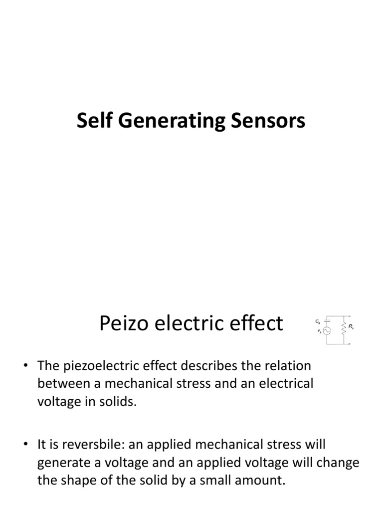 Self Generating Sensors | Download Free PDF | Physics | Physical Sciences