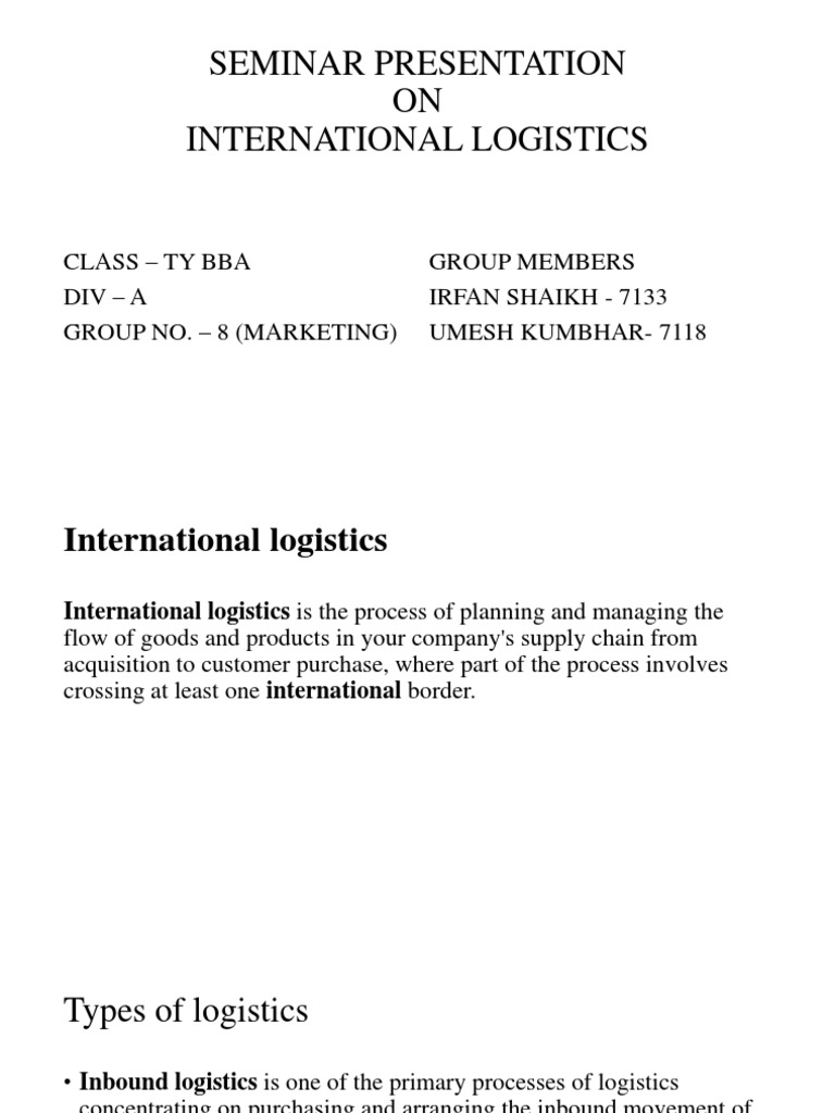 International Logistics Overview | PDF | Cargo | Logistics