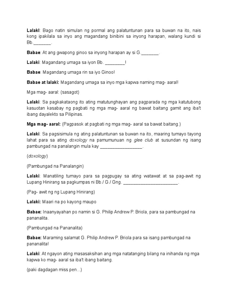 Script Buwan NG Wika | PDF