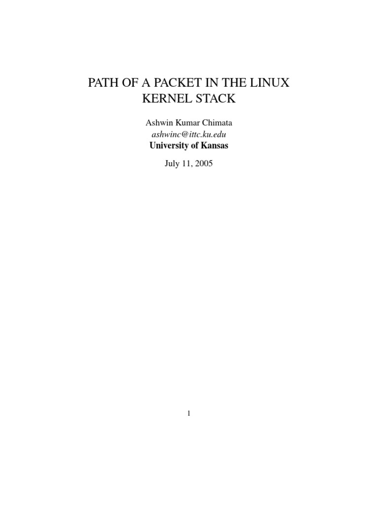 Path of A Packet in The Linux Kernel Stack: Ashwin Kumar Chimata | PDF ...