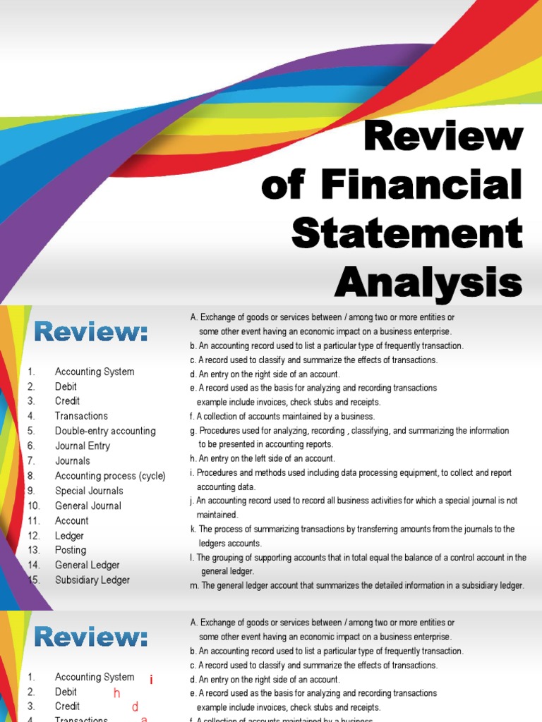 Review of Financial Statement Analysis | PDF | Debits And Credits ...