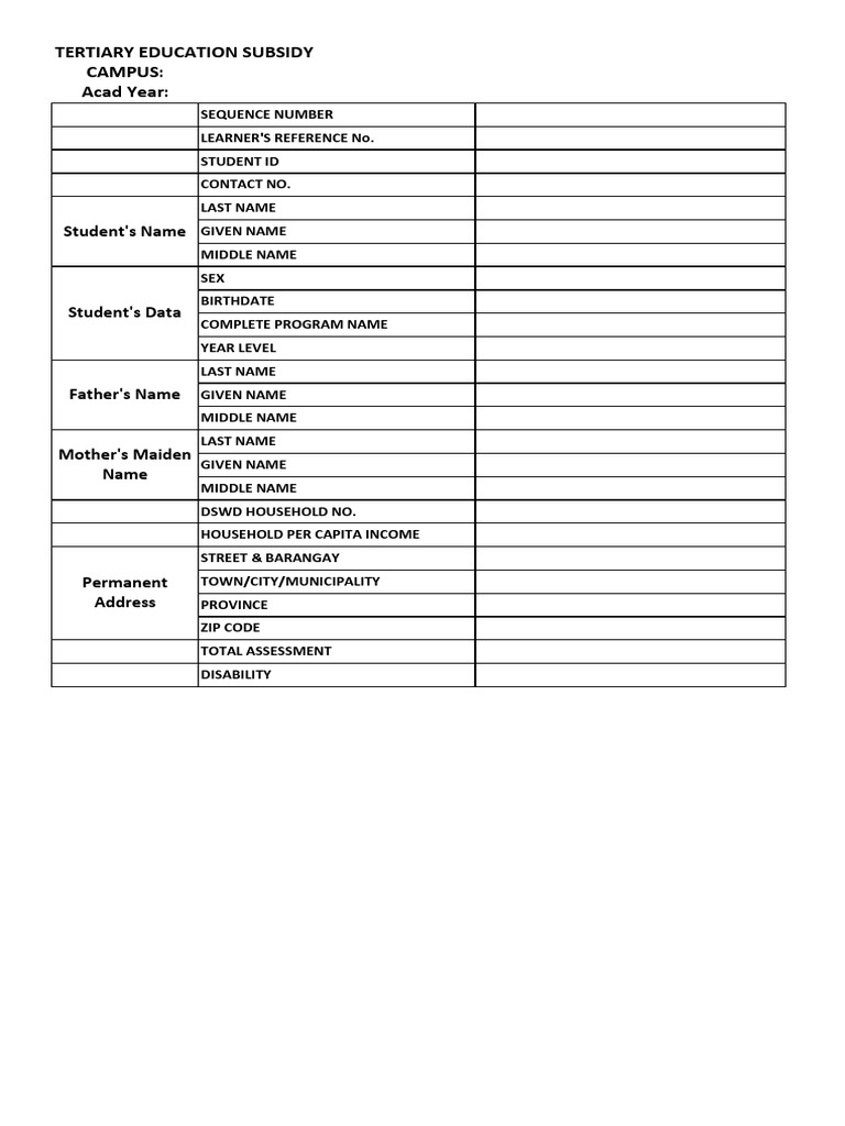 Tes Application Form PDF | PDF