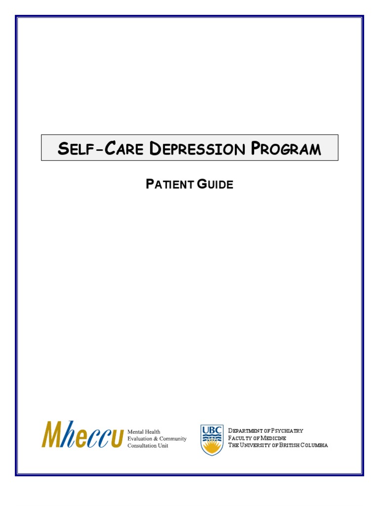 Self Care Manual | PDF | Major Depressive Disorder | Cognitive ...
