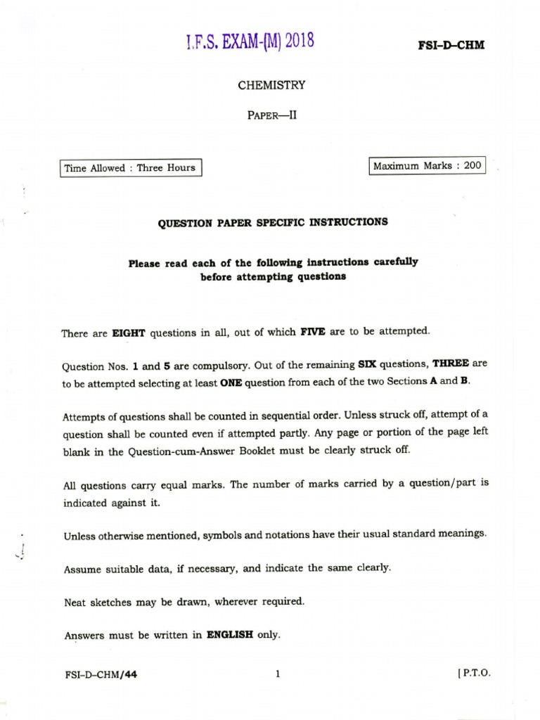 Chem Paper II | PDF | Methyl Group | Chemical Reactions