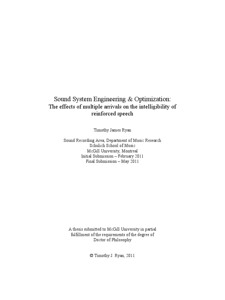 Sound System Engineering and Optimization The Effects of Multiple ...