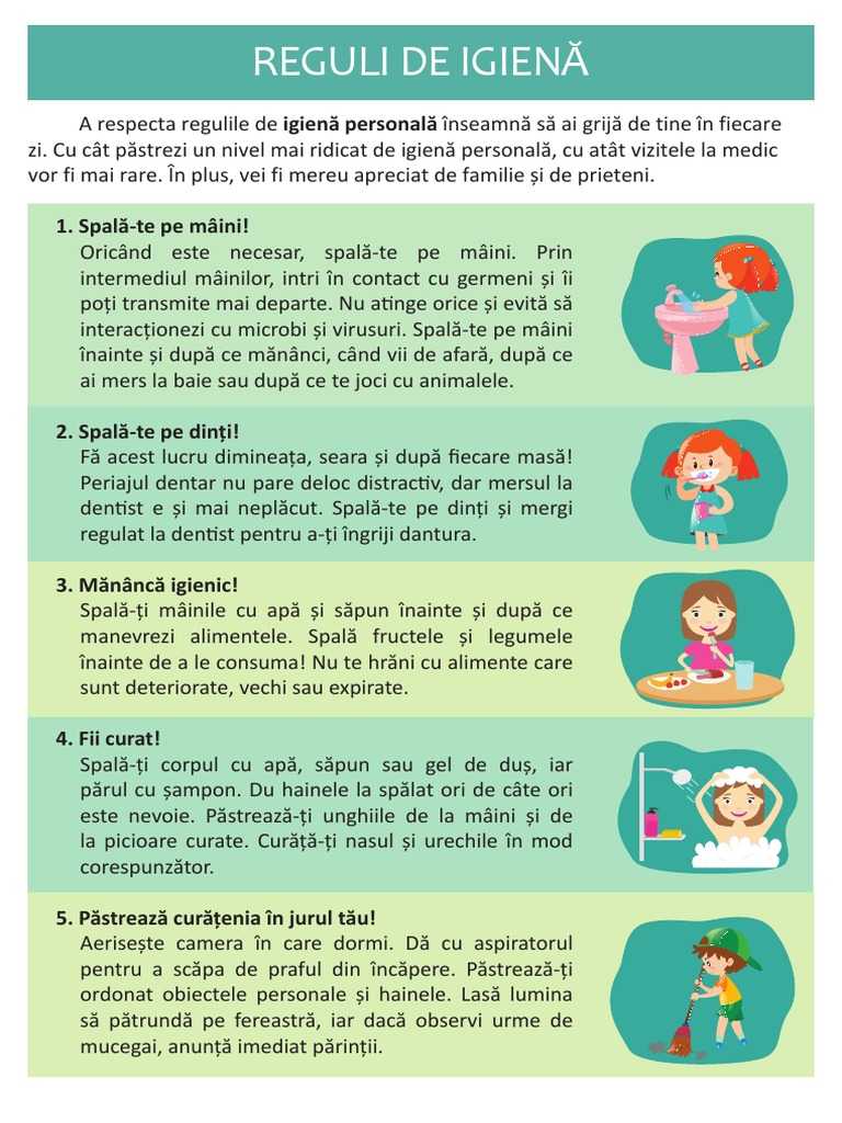 Plansa Reguli de Igiena