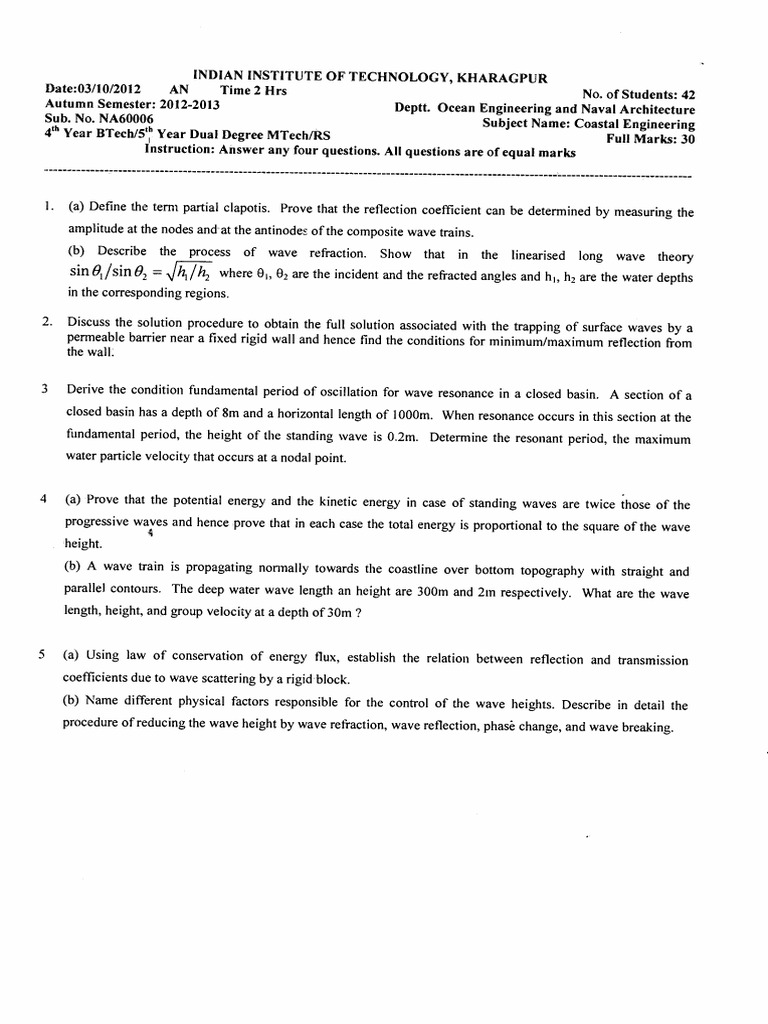 Coastal Engineering | PDF | Wavelength | Waves