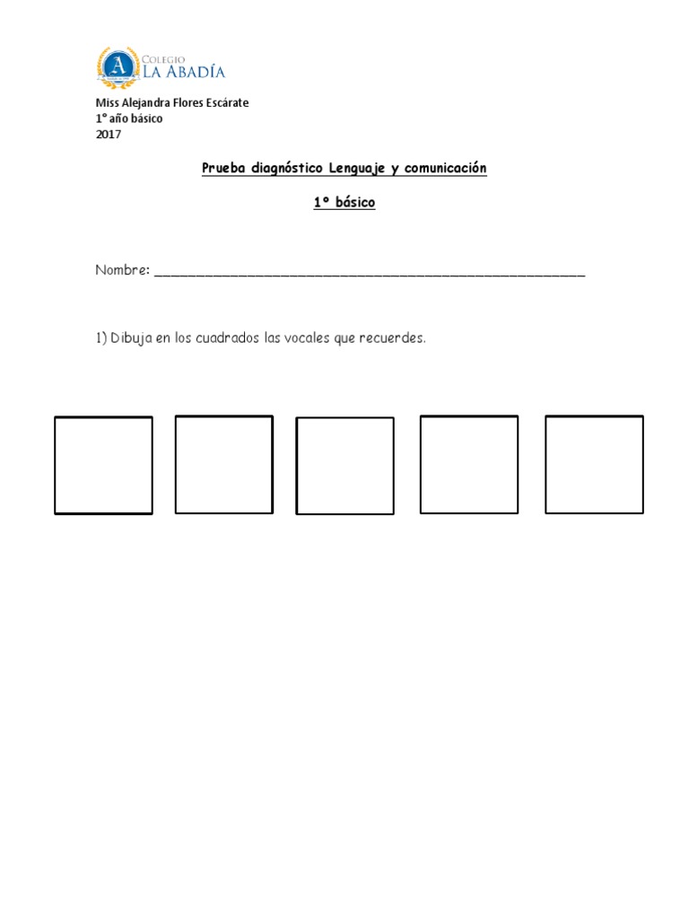Prueba Diagnostico 1 Ero Basico | PDF | Estudios de idiomas extranjeros