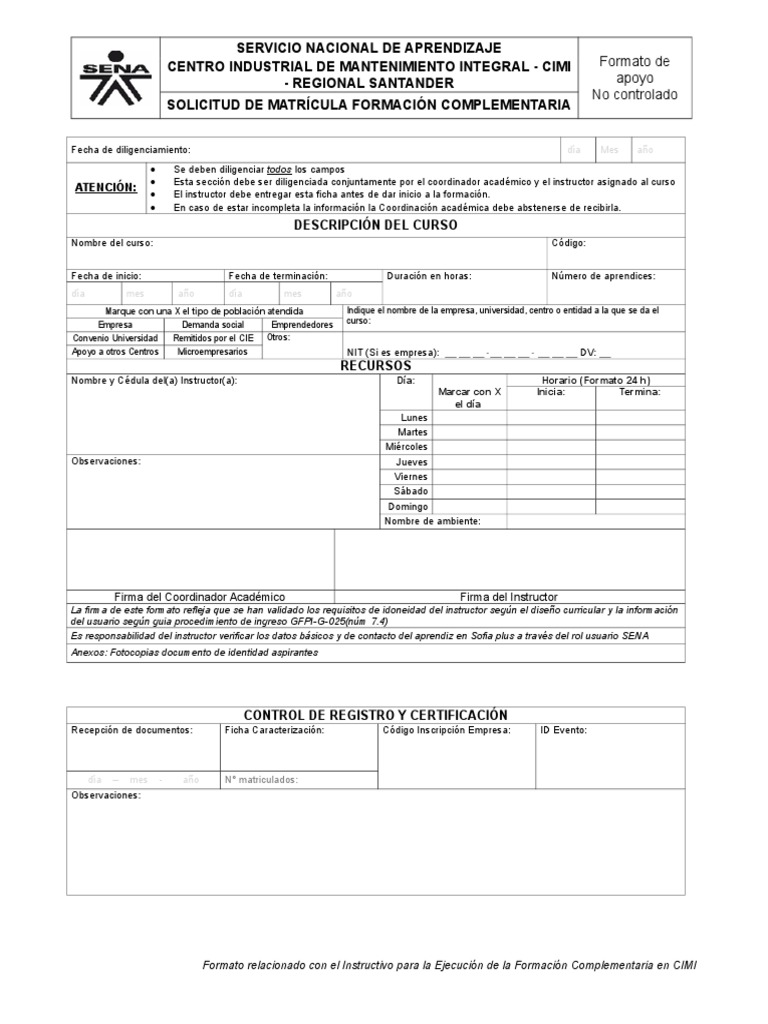 Formato de Solicitud Complementaria IMPLEMENTADO JUNIO 10 2019 | PDF | Plan de estudios ...