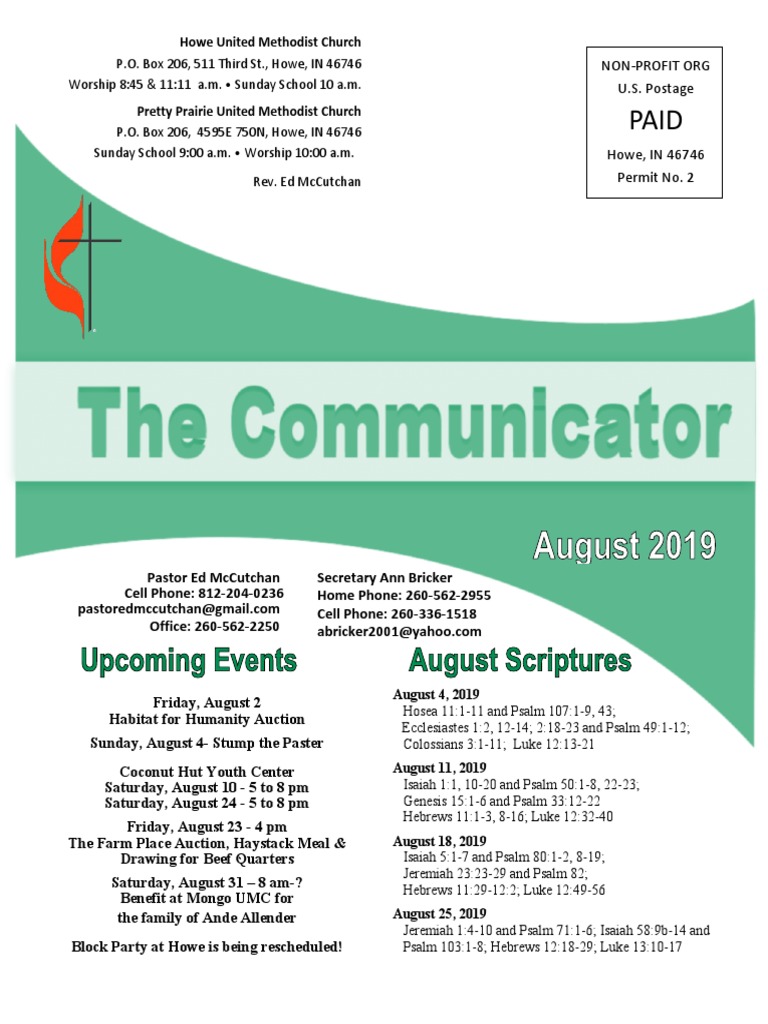 Howe United Methodist Church Events | PDF | Religion & Spirituality