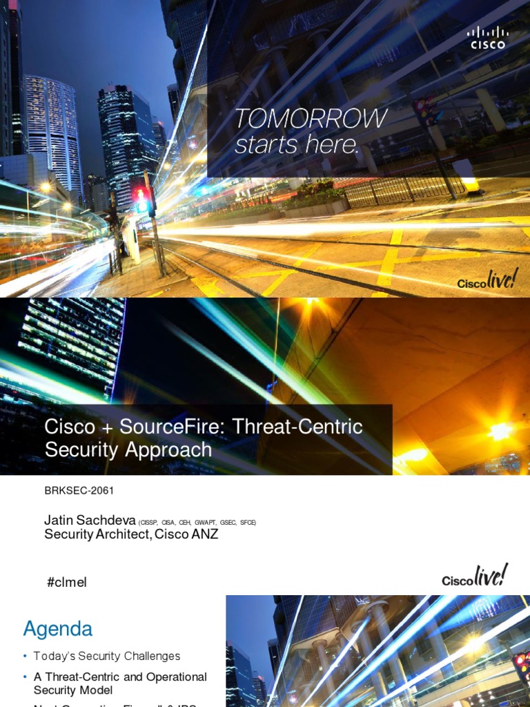 BRKSEC-2061 Cisco + SourceFire Threat-Centric Security Approach | PDF | Computer Security | Security