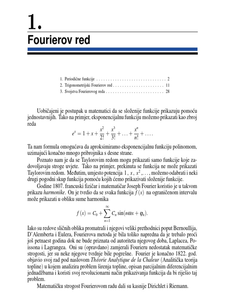 Fourierov Red: e X X X N | PDF | Teaching Mathematics
