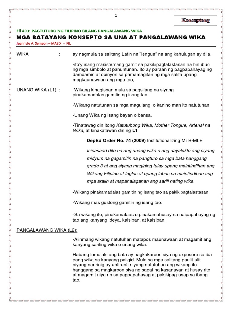 Konseptong Papel | PDF