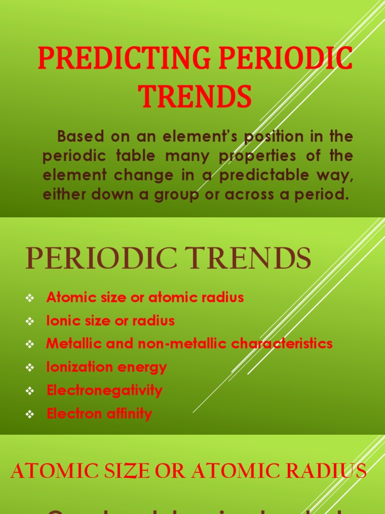 Periodic Trends | PDF | Ionic Bonding | Ion