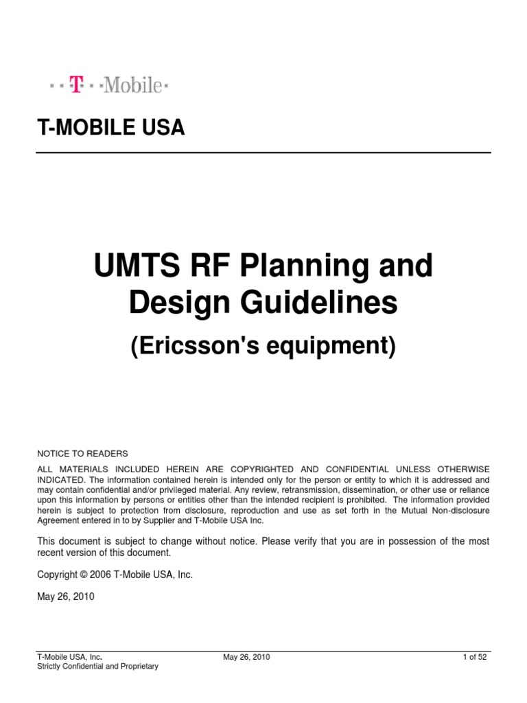 UMTS RF Planning Guidelines 20070117 PDF | PDF | Bandwidth (Signal ...
