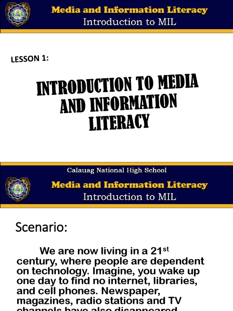 Lesson 1 | PDF | Mass Media | Literacy