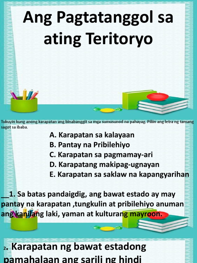 Ang Pagtatanggol Sa Ating Teritoryo | PDF Ang Pagtatanggol Sa Ating Teritoryo | PDF
