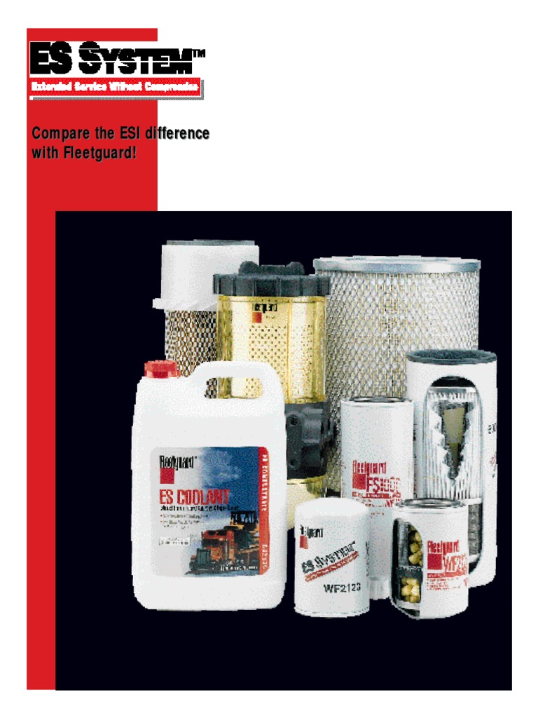 Compare The ESI Difference With Fleetguard! | PDF | Filtration | Coolant