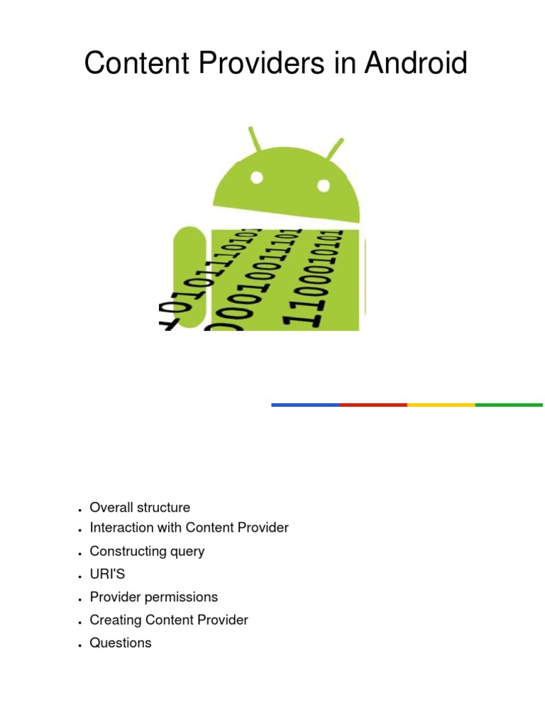 Content Providers | PDF | Uniform Resource Identifier | Databases