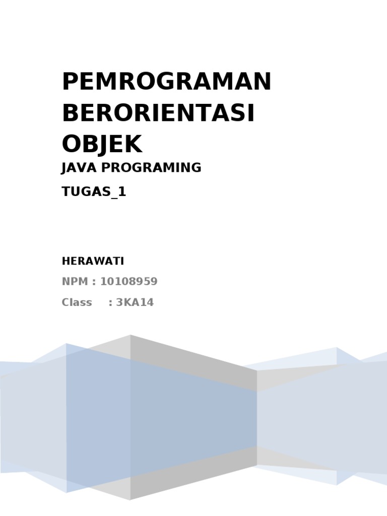 Contoh Program Dengan JAVA LANGUAGE | PDF | Komputer