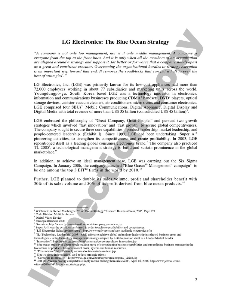 New Case Study LG Electronics | PDF | Television | Strategic Management
