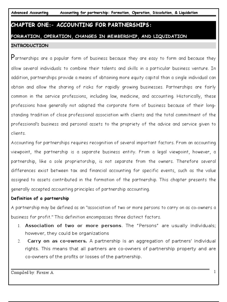 Partnership Accounting Essentials | PDF | Partnership | Financial Statement