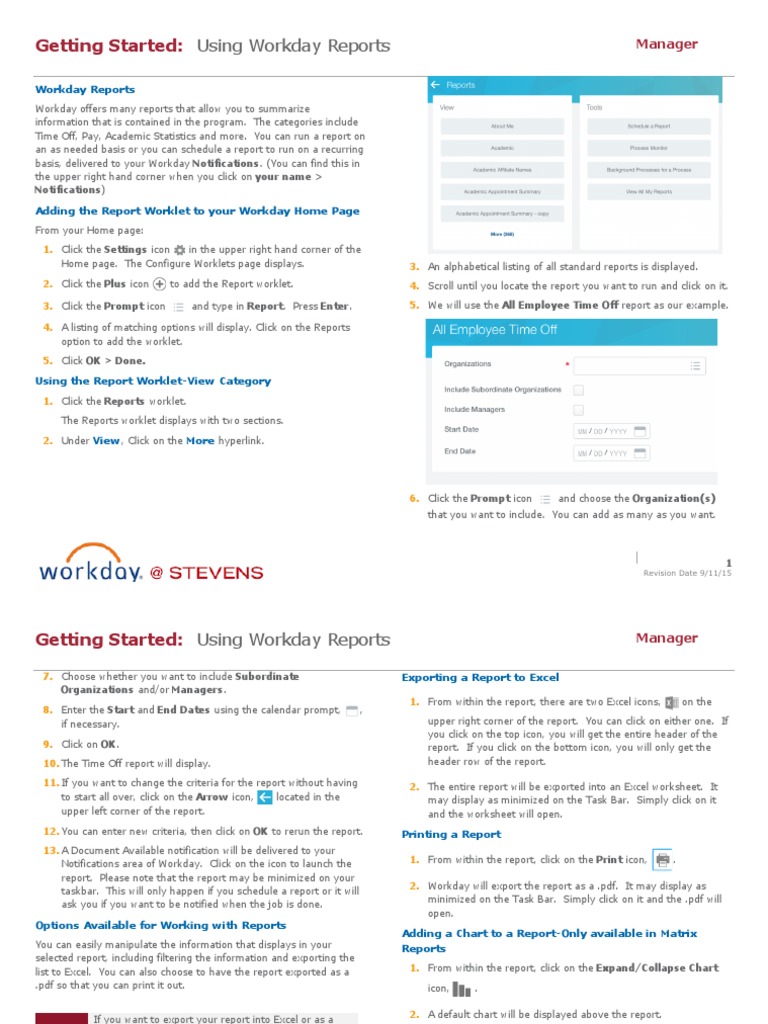 Workday Reporting Guide for Managers | PDF | Human–Computer Interaction ...