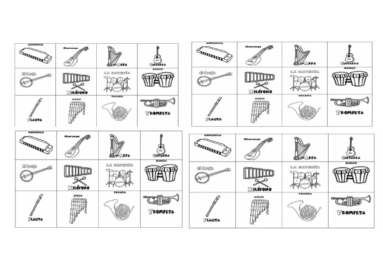 Instrumentos Musicales para Colorear | PDF