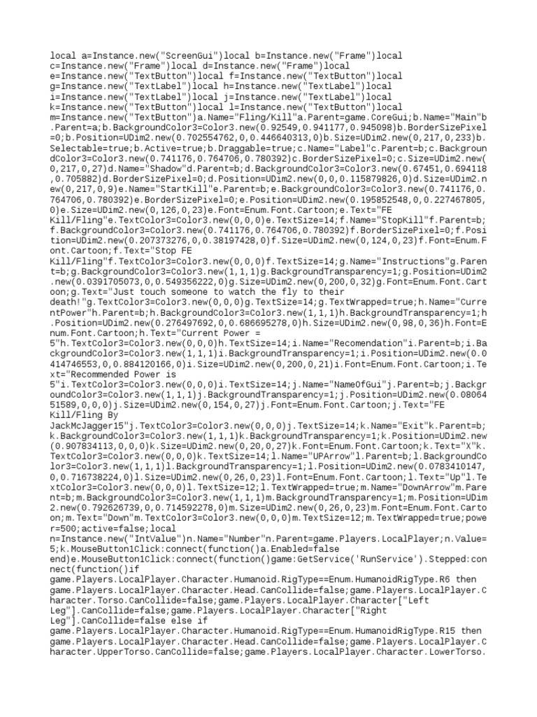 Fe Kill and Fling Script | PDF