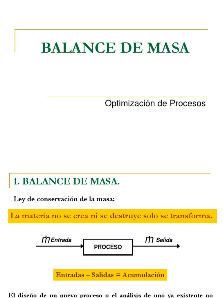 Balance de Masa | PDF | Ecuaciones | Masa