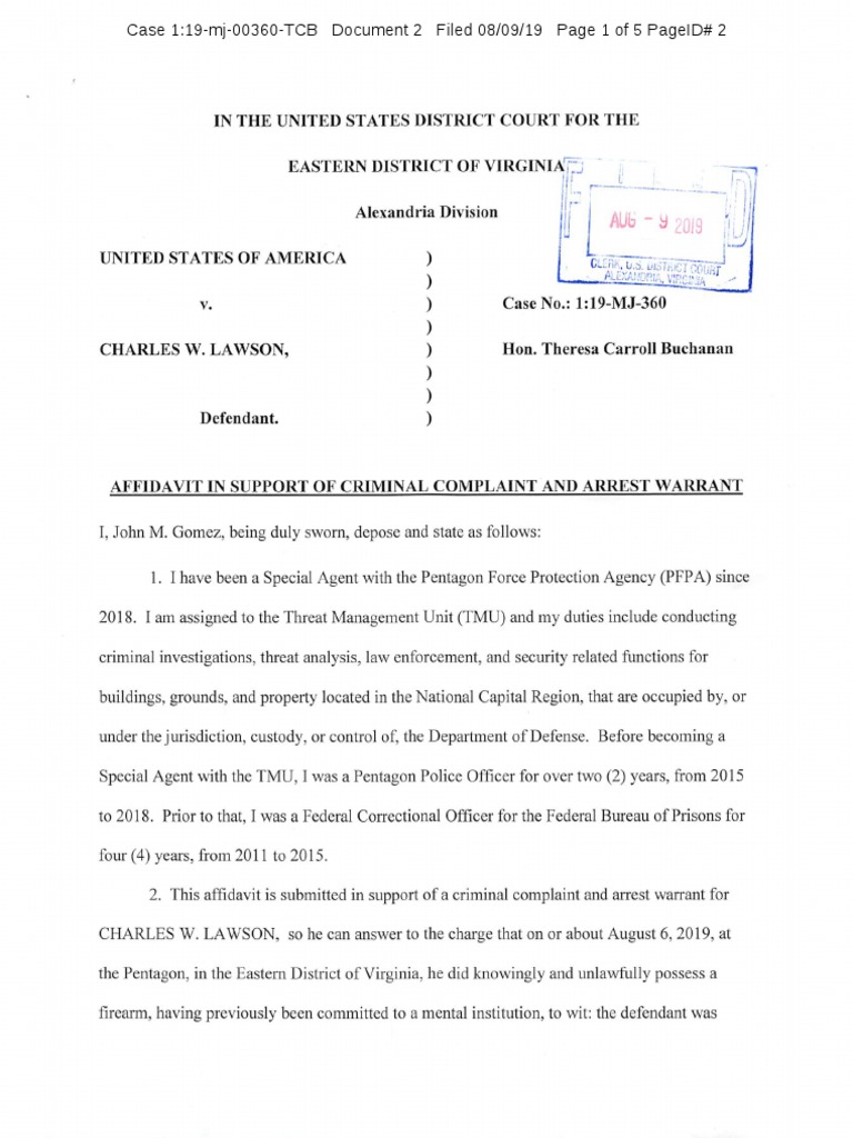 Charles Lawson Federal Court Document | PDF