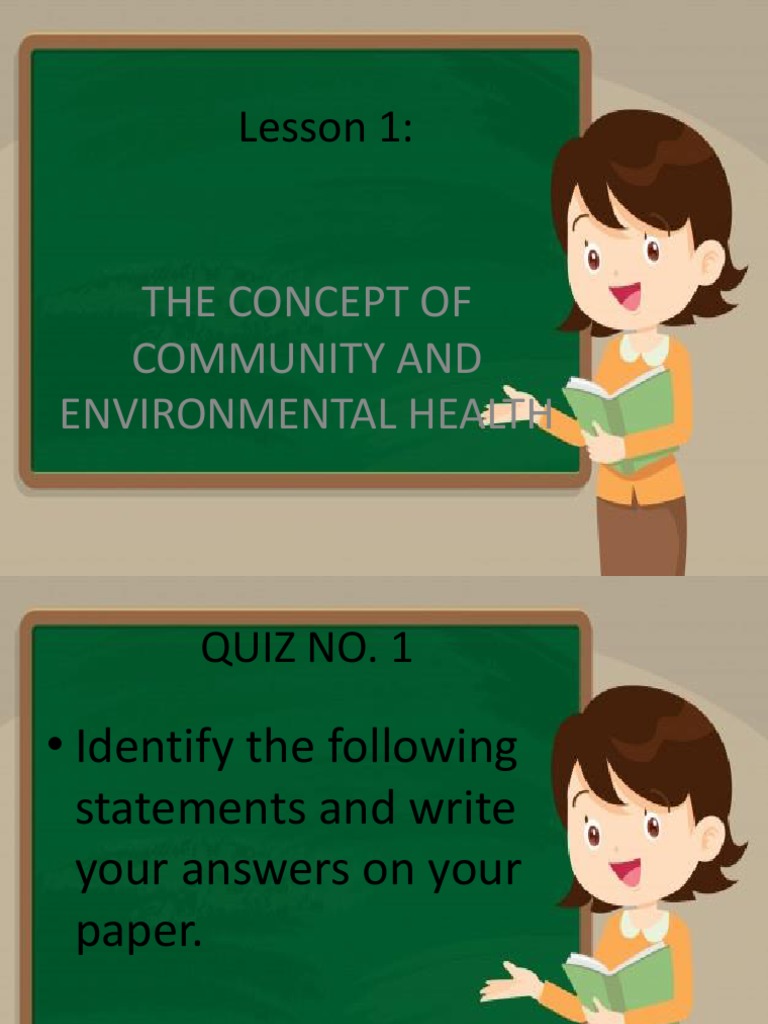 Lesson 1:: The Concept of Community and Environmental Health | PDF