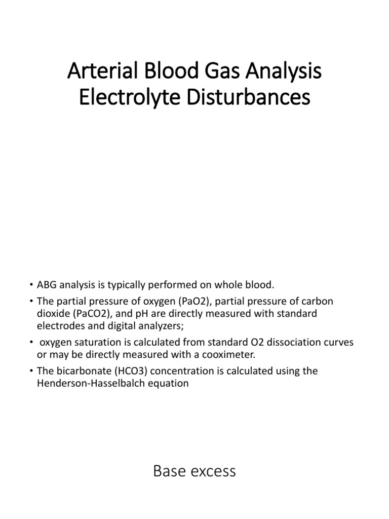 Arterial Blood Gas Analysis | PDF | Hypoxia (Medical) | Physiology