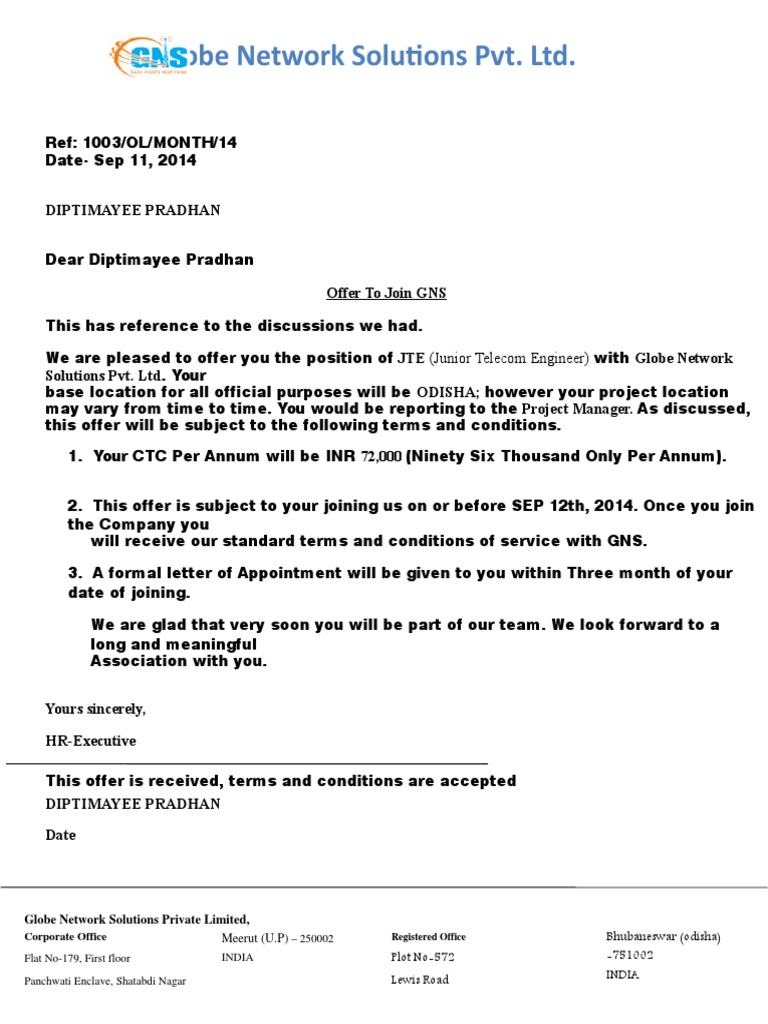 Globe Network Solutions Pvt. LTD.: Diptimayee Pradhan | PDF | Career ...