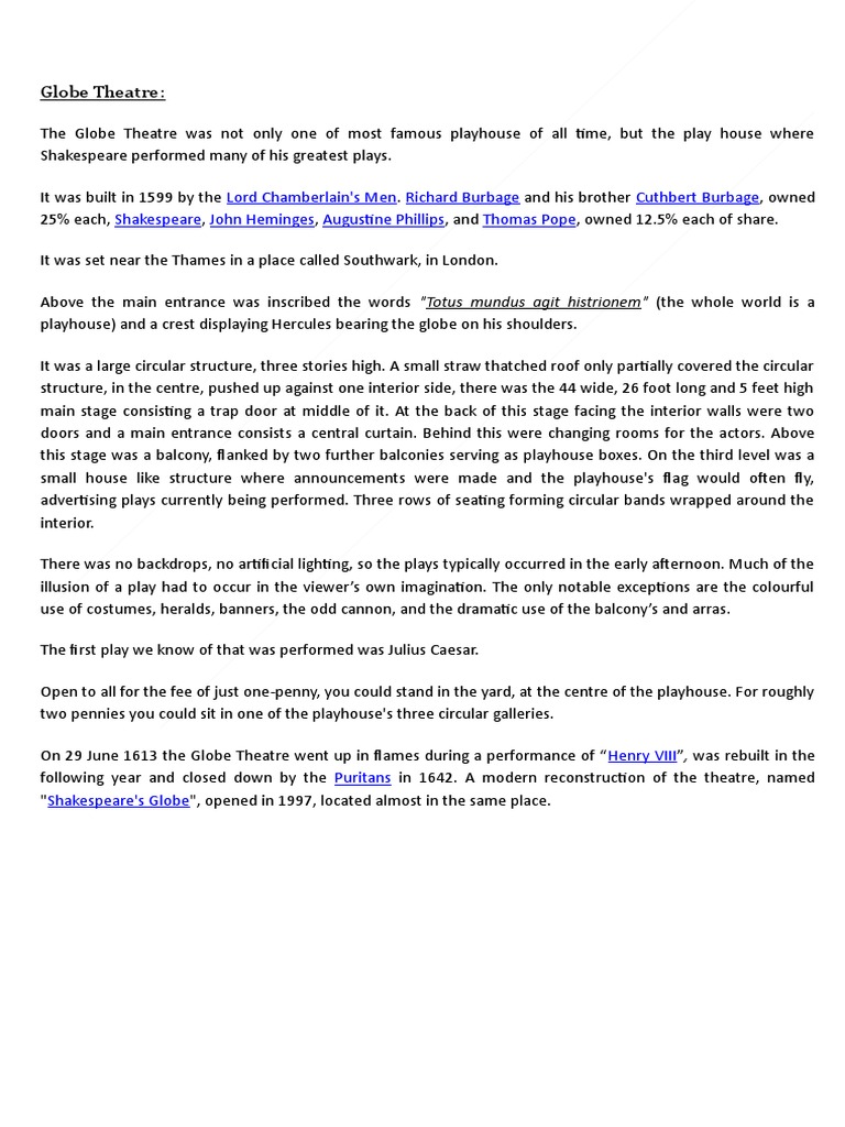 Lord Chamberlain's Men Richard Burbage Cuthbert Burbage Shakespeare ...