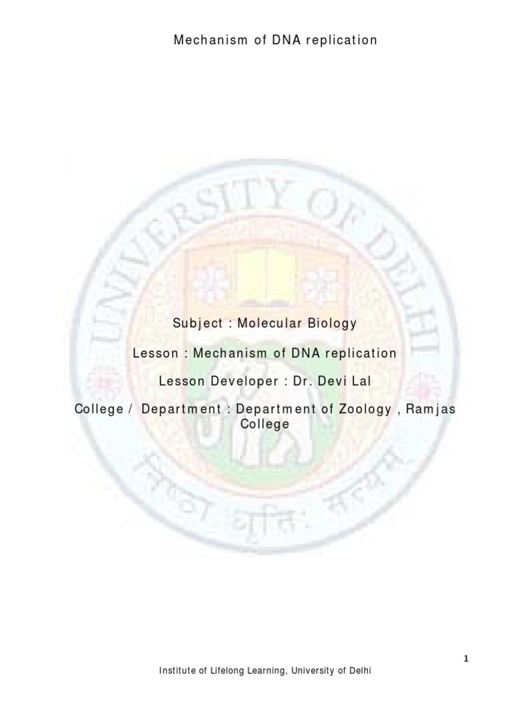 DNA Replication Part I PDF | PDF | Dna Replication | Primer (Molecular ...