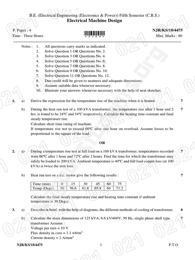 Electrical Machine 3 | PDF | Transformer | Electric Motor