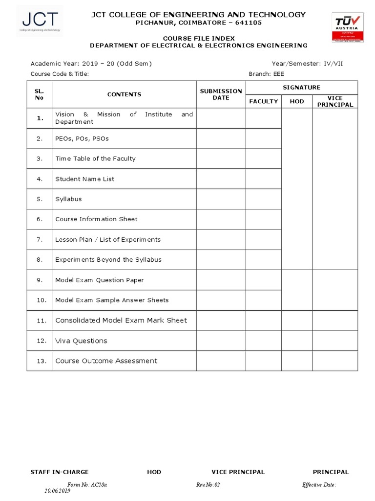 Lab Course File Index | PDF