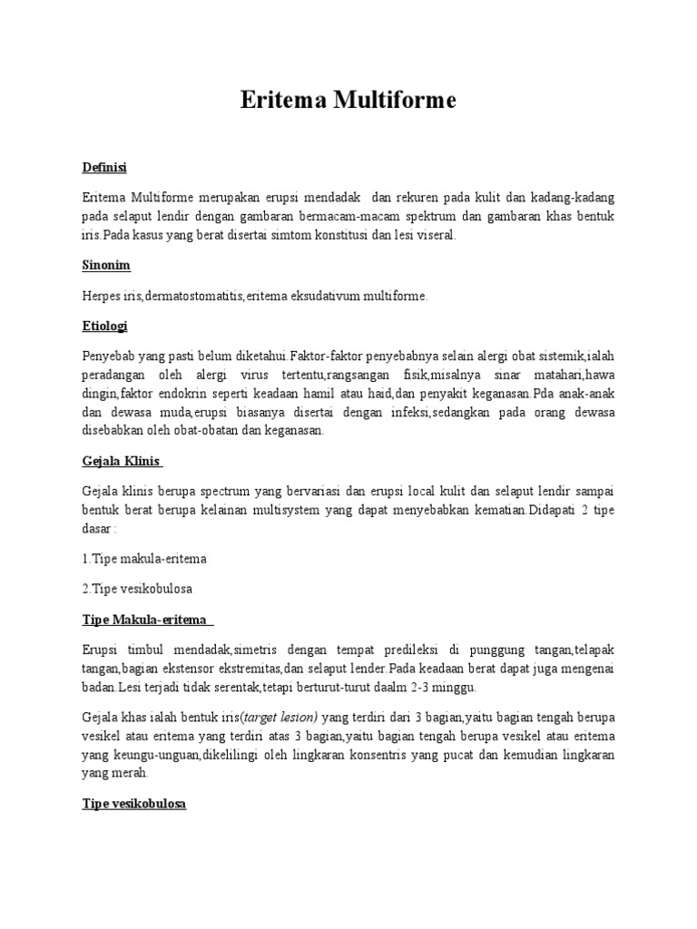 Panduan Lengkap Eritema Multiforme | PDF | Pengembangan Diri