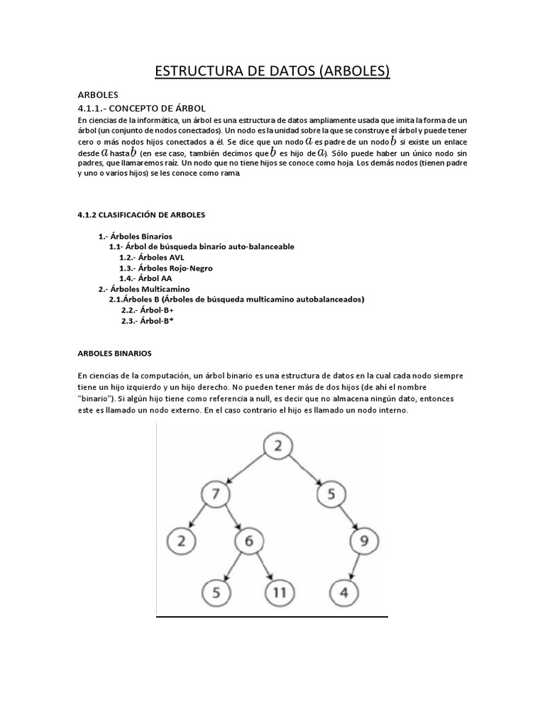 Arboles-Estructura de Datos | PDF | Algoritmos y Estructuras de Datos ...
