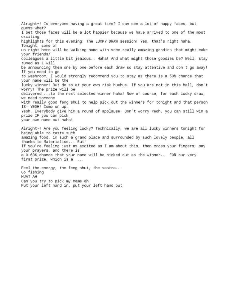 Lucky Draw Script | PDF