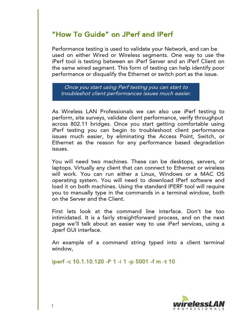 How To Guide on JPerf and IPerf for Network Performance Testing | PDF ...