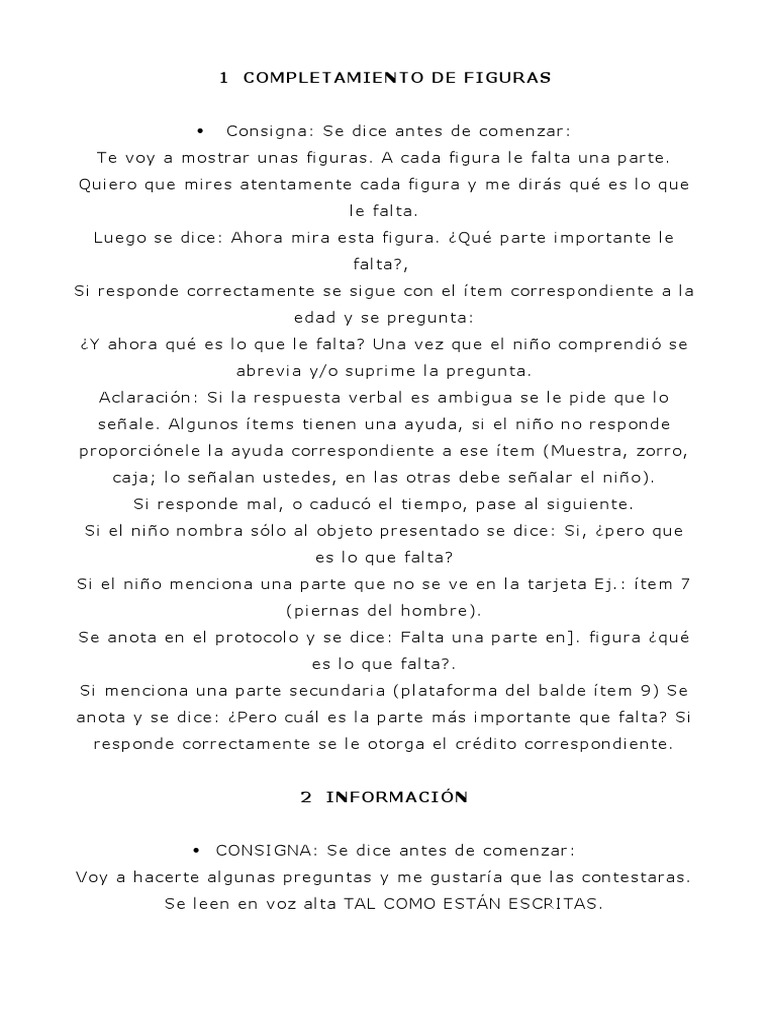 Consignas Wisc III | PDF | Laberinto | Ocio