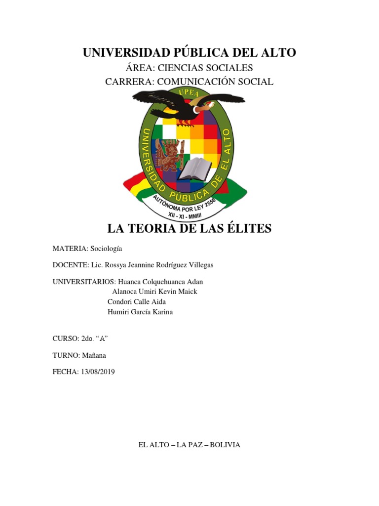 Teoria de Las Elites | PDF | Élite | Desigualdad social