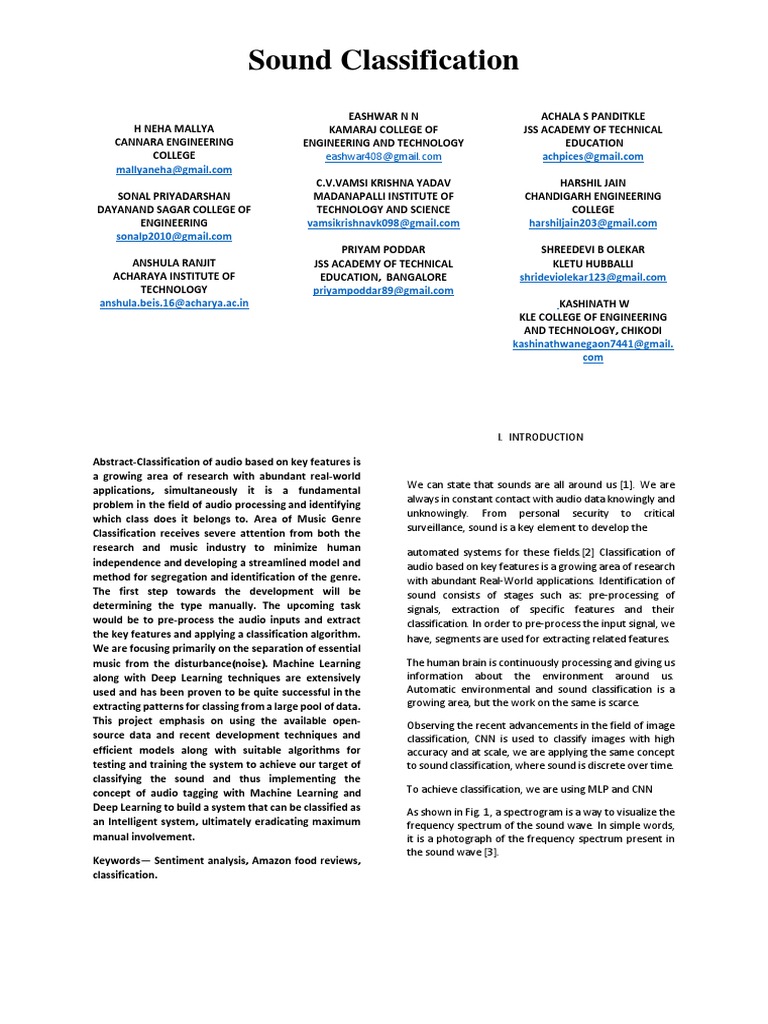 Sound Classification | PDF | Graphical User Interfaces | Statistical ...