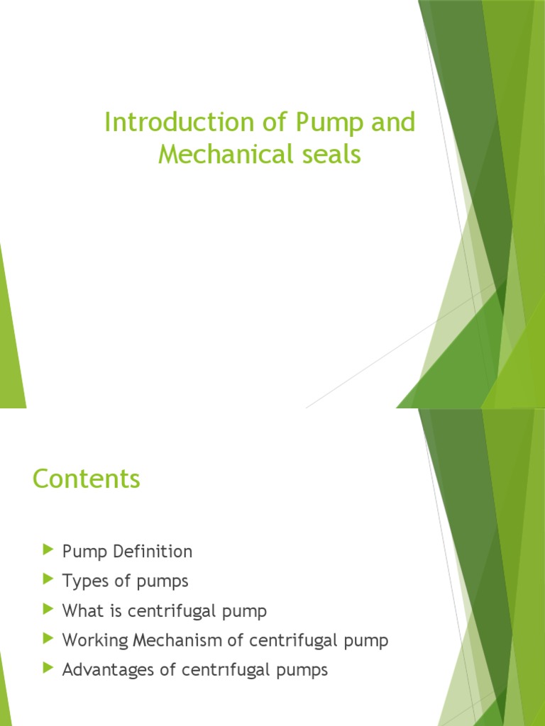Introduction of Pump and Mechanical Seals | PDF | Pump | Leak