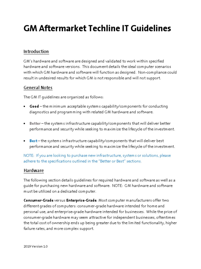 Aftermarket Techline IT Guidelines | PDF | Antivirus Software ...