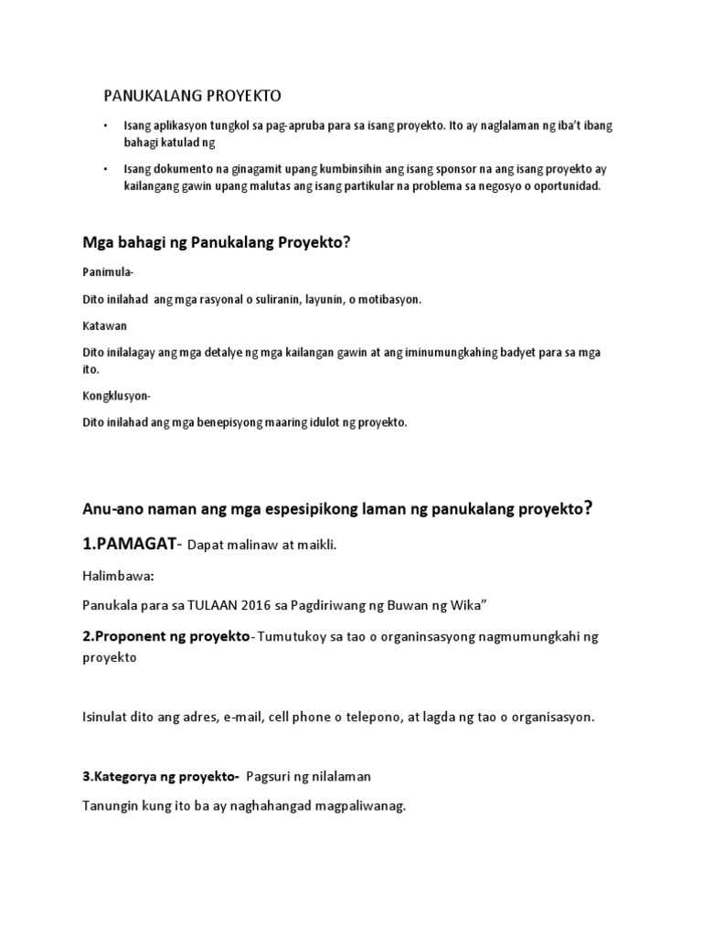 Panukalang Proyekto | PDF