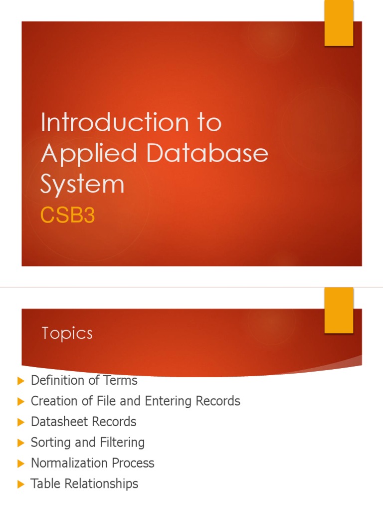 Introduction To Applied Database-2019 | PDF | Information Science ...